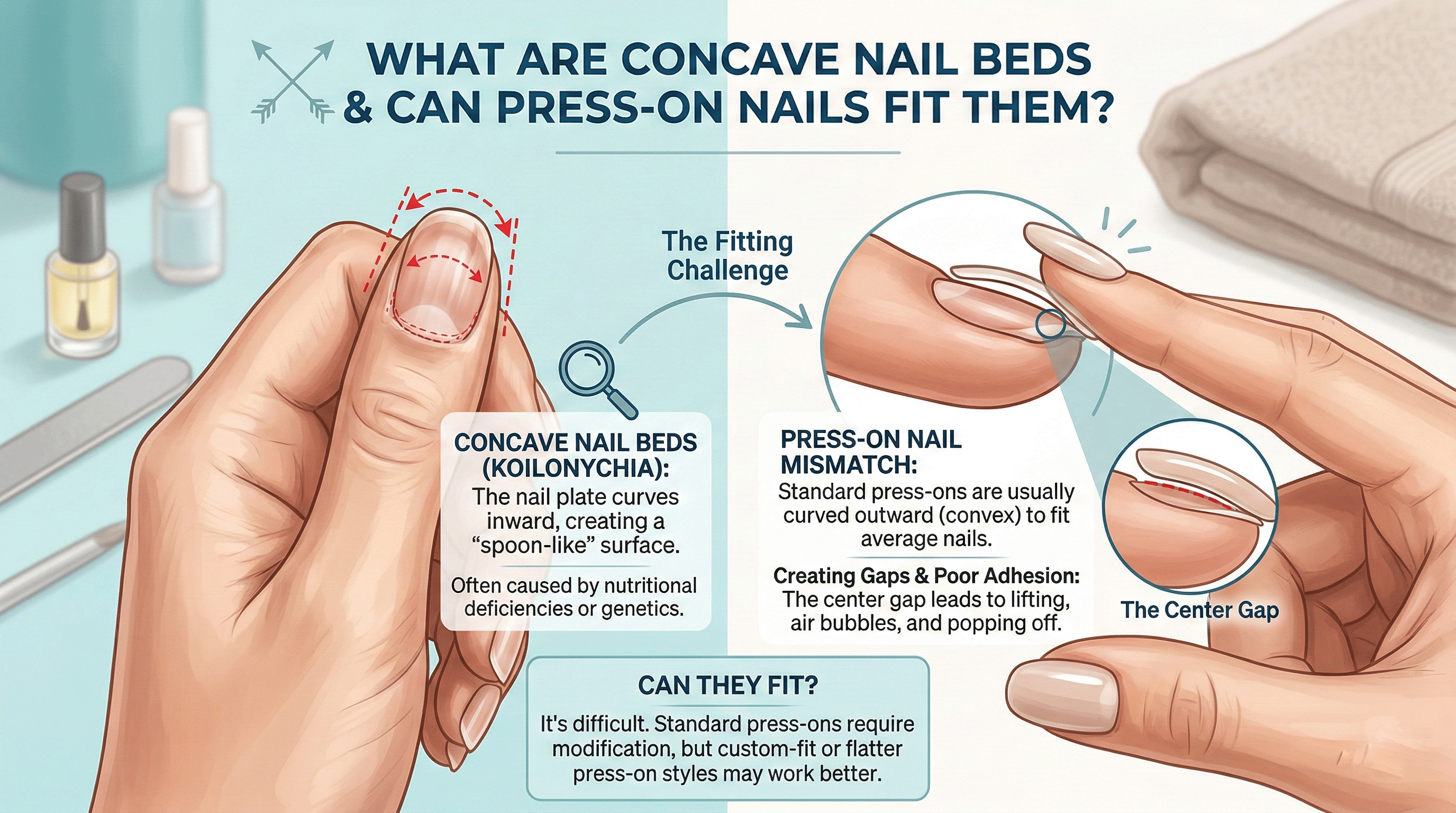 Flat Nail Beds vs. Curved Nail Beds. How to Choose Press On Nails That ...